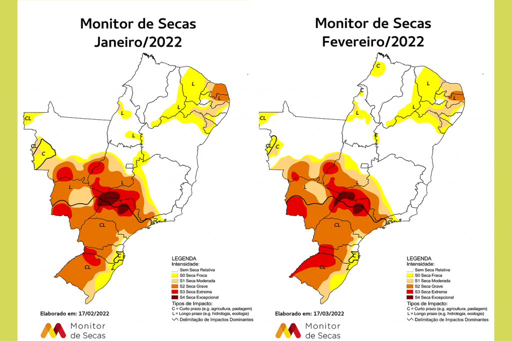 Os estados onde a seca está reaparecendo e as regiões que estão sem ...
